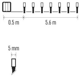 LED vánoční řetěz Copy s časovačem 5,6 teplá bílá