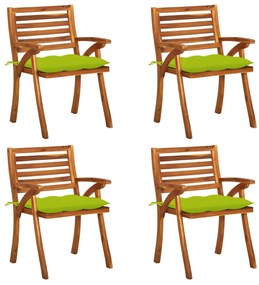 Zahradní židle s poduškami 4 ks masivní akáciové dřevo,  3075200