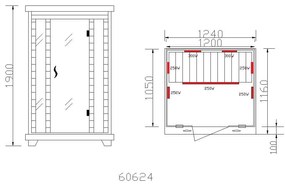 Sanotechnik - COMFORT 2-místná infrasauna 124 x 116 cm