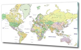 Wallmuralia Foto obraz sklo tvrzené Mapa světa 100x50