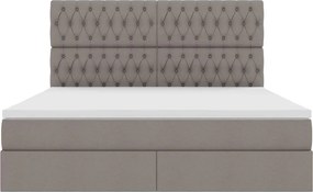 Postel s úložným prostorem a matrací Taupe 160 x 200 cm textil 3371856