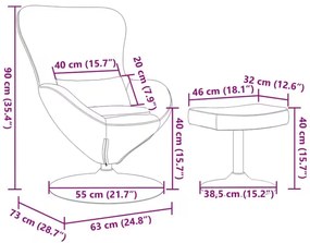 Křeslo relaxační, vajíčko, s taburetem, tmavě šedá, NoBi JOJO