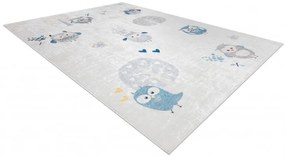 Dywany Łuszczów, Dětský kusový koberec Bambino 1161 Owls grey, 140x190, šedá, dětský pokoj