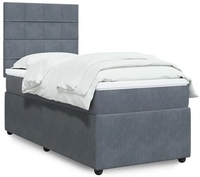 Box spring postel s matrací tmavě šedá 80 x 200 cm samet 3292191