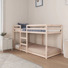 Patrová postel bez matrace 90 x 200 cm masivní borové dřevo 3206504