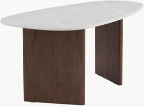 Oválný jídelní stůl's efektem dřeva a kamene Grönvik, 180 x 75 cm