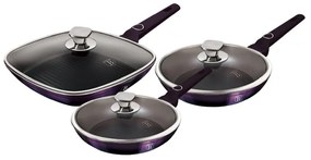 BERLINGERHAUS Pánev s titanovým povrchem a poklicemi sada 6 ks Purple Eclipse Collection BH-7107