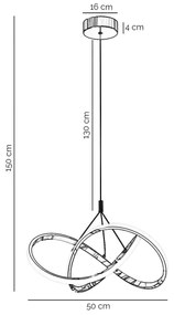 ONLI - LED Lustr na lanku LOOP LED/40W/230V 4000K lesklý chrom
