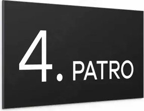 ACCEPT Označení podlaží "4. PATRO" - stříbrná tabulka - černý popis