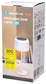 Aigostar - LED Solární stmívatelná nabíjecí lampa LED/3W/5V 2200mAh bílá IP54