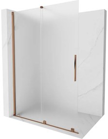 Mexen Velar  sprchová stěna posuvná Walk-in 140 x 200 cm, matné sklo 8 mm, růžové zlato - 871-140-000-33-60