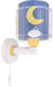 Dalber 76639 - Dětská nástěnná lampa MOON DREAMS 1xE27/15W/230V modrá