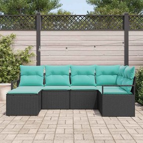 Set pohovek 6 ks Černá polyratan 3346456