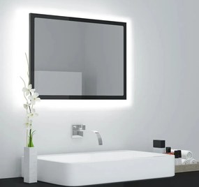 vidaXL LED koupelnové zrcadlo 60 x 8,5 x 37 cm akrylové [804921] Barva: šedá s vysokým leskem