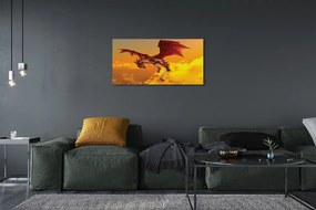 Obrazy na plátně Zataženo oblohy drak 125x50 cm