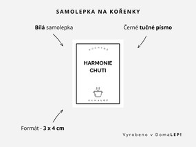 HARMONIE CHUTI - Samolepka na kořenky 3 x 4 cm - DomaLEP varianta: BÍLÁ - tučné písmo