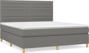 Box spring postel s matrací tmavě šedá 160x200 cm textil 3142426