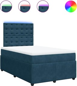 Box spring postel s matrací modrá 120 x 200 cm samet 3294626