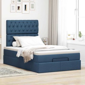 Osmanský rám postele s matrací modrá 120x200cm textil 3314085