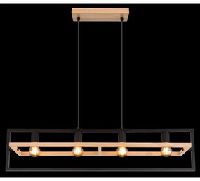 Globo 15575-4H - Lustr na lanku ERICA 4xE27/40W/230V černá/béžová