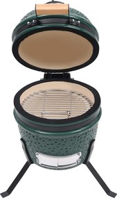 Zahradní gril a udírna 2 v 1 Kamado keramický 56 cm zelený 316094