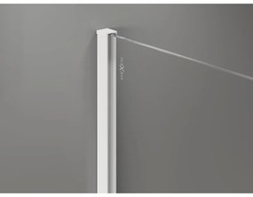 Mexen Kioto-X, sprchová zástěna 130 x 200 cm, 10mm šedé sklo, bílý profil, 800-130-101-20-40-X
