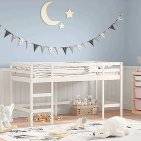 vidaXL Dětská patrová postel se žebříkem 80 x 200 cm borové dřevo [835895] Barva: Bílá
