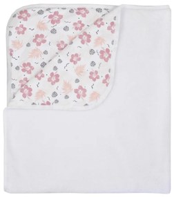 KOALA dětská oboustranná deka FLOWERS 110x90 cm  růžová