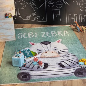 Obsession, Kusový koberec My Greta 614 zebra, 115x170, zelená, dětský pokoj