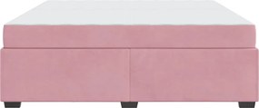 Rám postele s matrací Růžová 200 x 200 cm textil 3399313