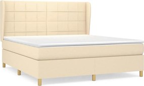 Box spring postel s matrací krémová 160x200 cm textil 3128538