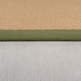 Kusový koberec Herringbone Border Kira Green, 200x290, béžová, chodba / predsieň, Flair Rugs