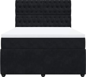 Box spring postel s matrací černá 140 x 190 cm samet 3294642