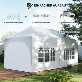 3 x 6 m pop-up pavilon s bočními stěnami, 6 pytlů s pískem, výškově nastavitelná střecha, stan pro zahradní párty s přepravní taškou