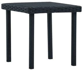 vidaXL Zahradní čajový stolek černý 40 x 40 x 40 cm polyratan