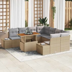 Sada zahradních pohovek 9 ks Beige a šedá 3349944