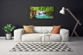 Obraz na plátně Vodopád Jezero Les Příroda 120x60 cm