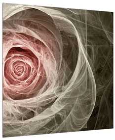 Abstraktní obraz růže (50x50 cm)