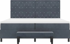 Postel s boxspringem s matrací Tmavě šedá 200 x 200 cm samet 3344469
