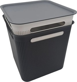 Rotho Úložný box s víkem a s madly BRISEN 18l, 29x29x29cm, bílý