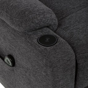 Polohovací TV křeslo VELMOND s elektrickým ovládáním - šedá látka Barva: Béžová