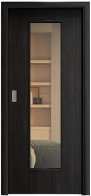 SAPELI ELEGANT KOMFORT M55 - CPL LAMINÁT - POSUVNÉ DVEŘE VČ. ZÁRUBNĚ - Ořech královský Průchozí šířka (cm): 100, Průchozí výška (cm): 210, Typ skla: Planibel bronz