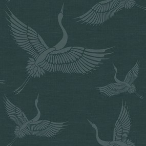 Vliesová tapeta - letící ptáci, jeřábi - látková textura 347759, Natural Fabrics, Origin