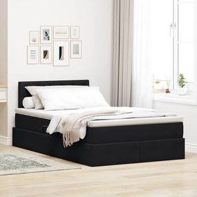 Postel s úložným prostorem s čelo Černá 120 x 200 cm samet 3370871