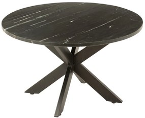 OnaDnes -20% Černý mramorový konferenční stolek J-line Marc 80 cm
