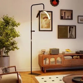 HOMCOM LED půlměsíční řasová lampa s držákem na telefon, 350° otočná, beauty ringlight, teplá lampa s nastavitelnou výškou