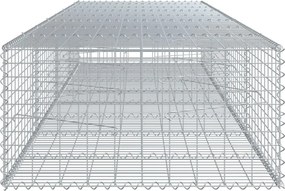 Gabionový koš s víkem 400 x 100 x 50 cm pozinkované železo 3295181