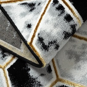 Dywany Łuszczów, Kusový koberec Allure 1966 black/gold, 80x150, žlutá, kancelář