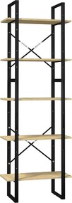Knihovna s 5 policemi 60 x 30 x 175 cm borové dřevo 3081983