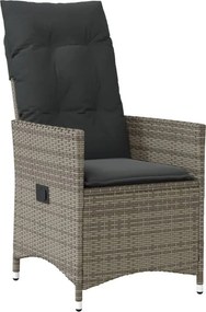 11dílný zahradní bistro set s poduškami šedý polyratan 3277239